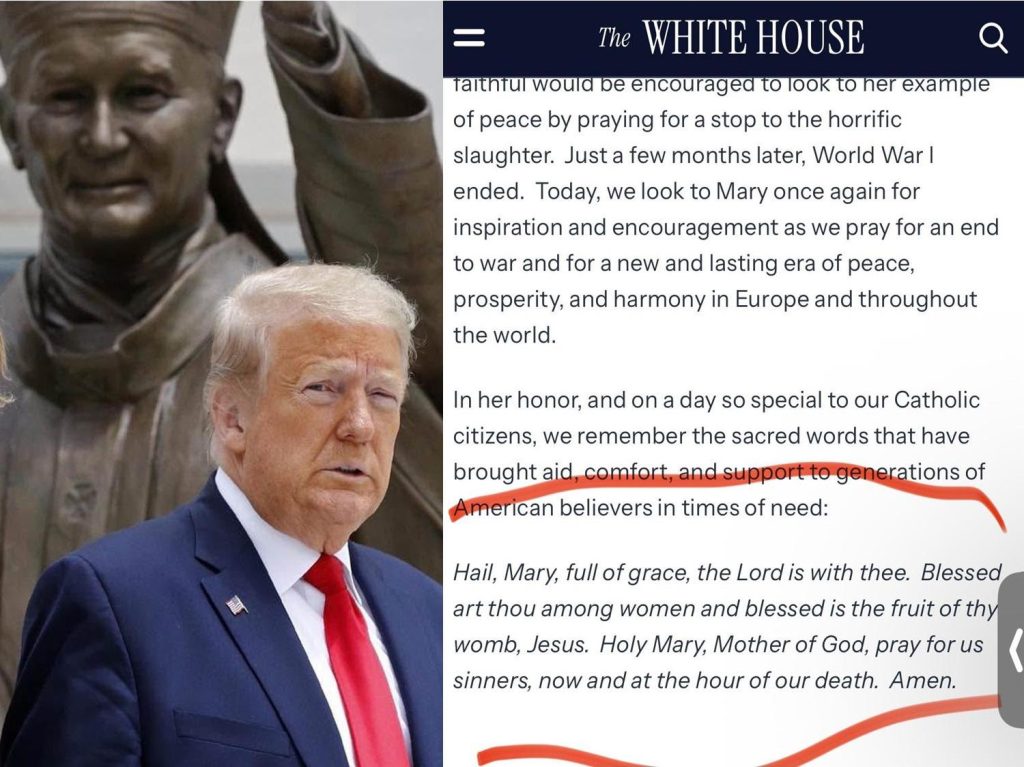 President Donald Trump’s Proclamation Honors Mary on the Feast of the ...